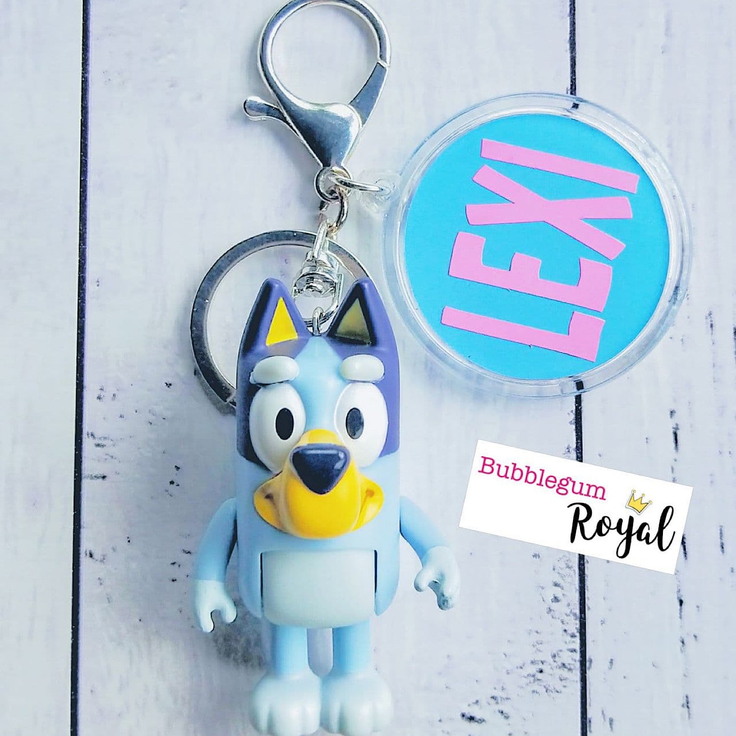 Bluey - Personalised Keyring/Bag Tag – Bubblegum Royal